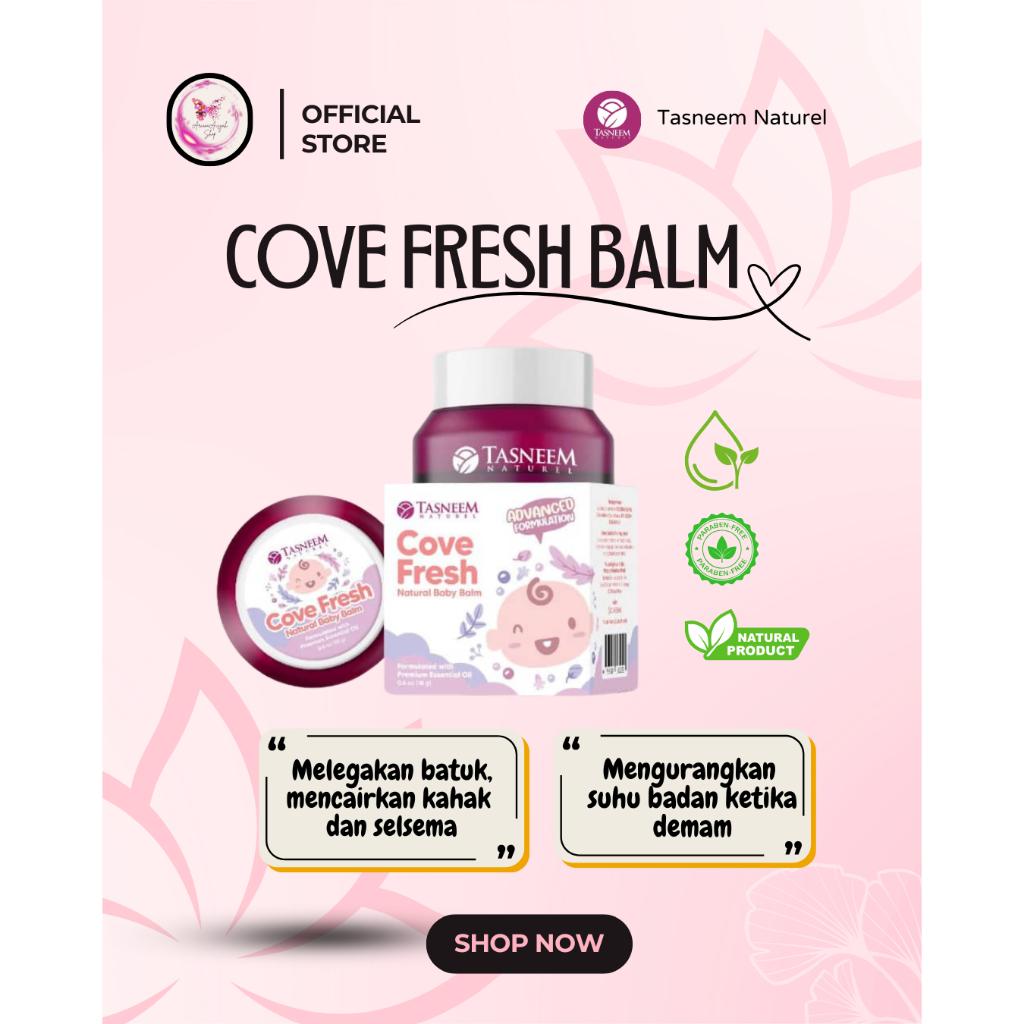 TASNEEM NATUREL BABY KIDS NEWBORN CF RUB/COVE FRESH BALM (BATUK, DEMAM ...