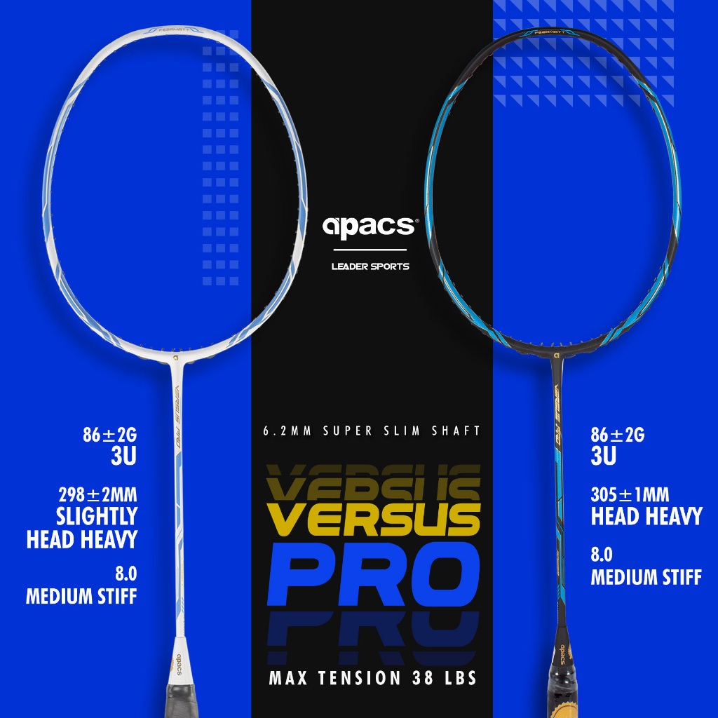 (FREE BAG & STRING) APACS BADMINTON RACKET VERSUS PRO | Shopee Malaysia
