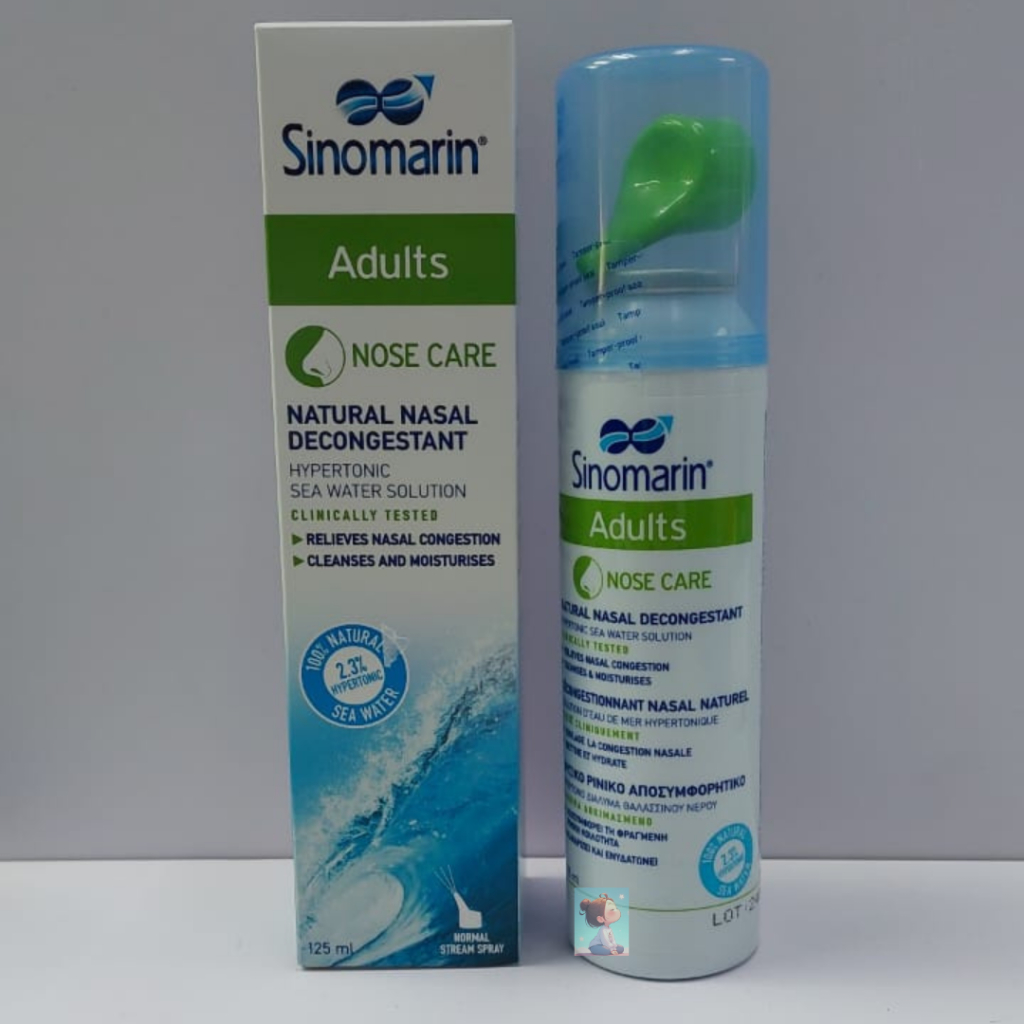 Sinomarin Natural Nasal Decongestant Spray Hypertonic Sea Water Solution Adult 100ml Exp:04/2027 ...