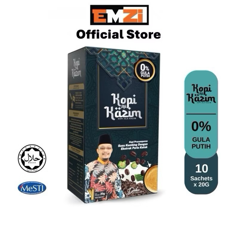 EMZI Kopi ALA KAZIM 10s Ekstrak Peria Susu Kambing Emzi Olive Tin Ori ...