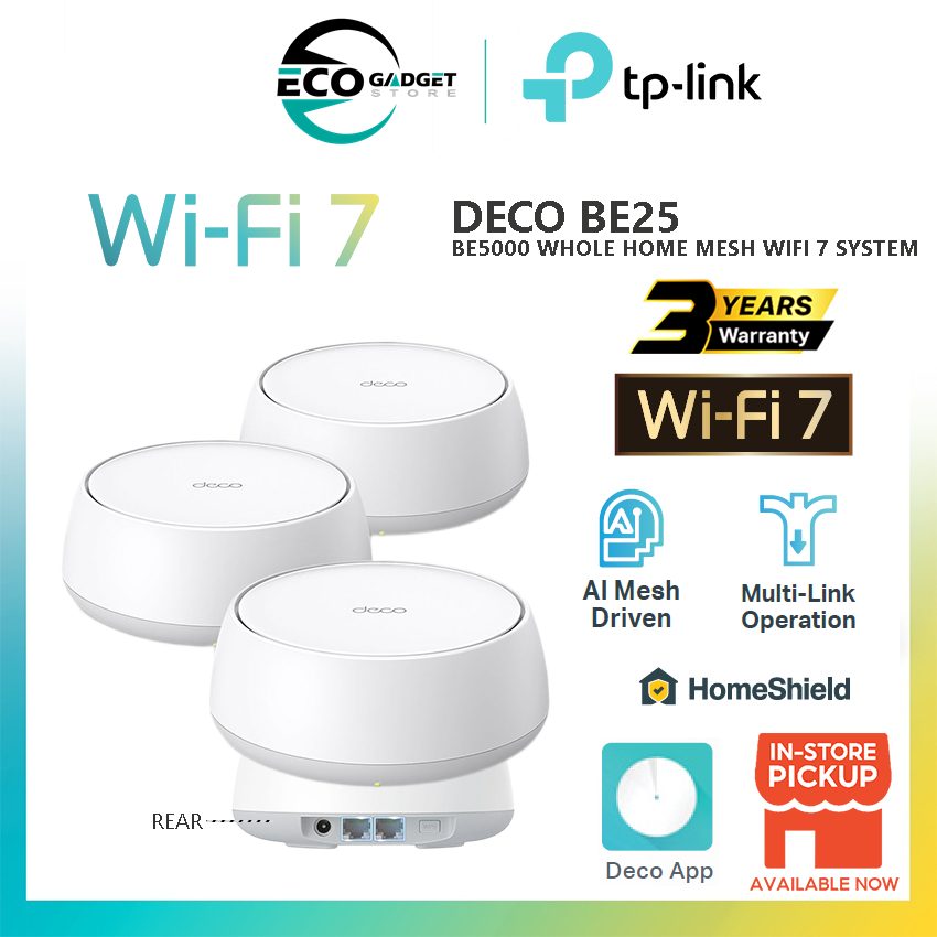 TP-Link Deco BE25 New BE5000 Whole Home Mesh WiFi 7 System | Shopee Malaysia