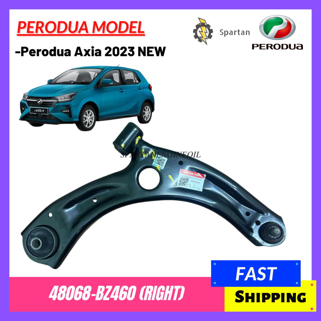 100% ORIGINAL PERODUA FRONT LOWER ARM WITH BUSH /AXIA NEW (D74A)(2023 ...