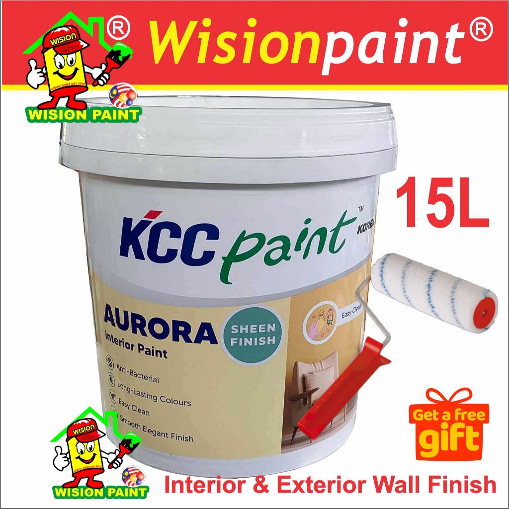 ( 15L ) 15 LITER AURORA SHEEN KCC PAINT INTERIOR LONG LASTING EASY CLEAN SMOOTH ELEGANT FINISH ...