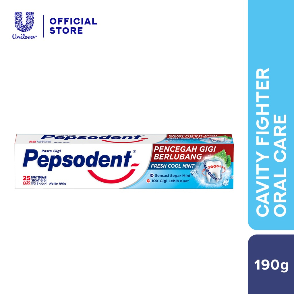 Pepsodent Fresh Cool Mint Cavities Prevention Toothpaste w/ Calcium ...