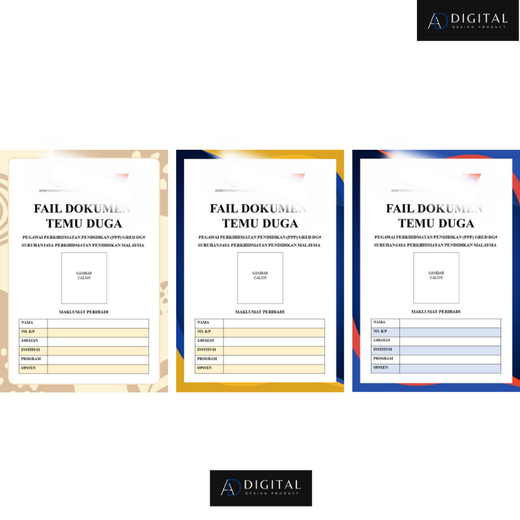 Template cover divider/ Sijil / Fail Temuduga SPP 2025 / Interview ...