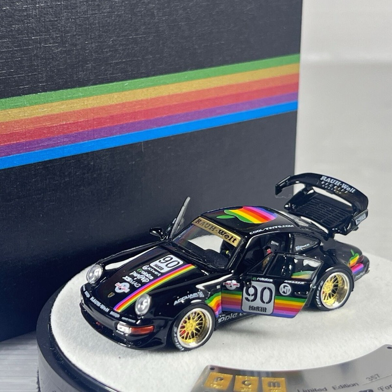 PORSCHE RWB 964 BLACK APPLE LIVERY (FULLY OPENABLE) PGM 1/64 DIECAST ...