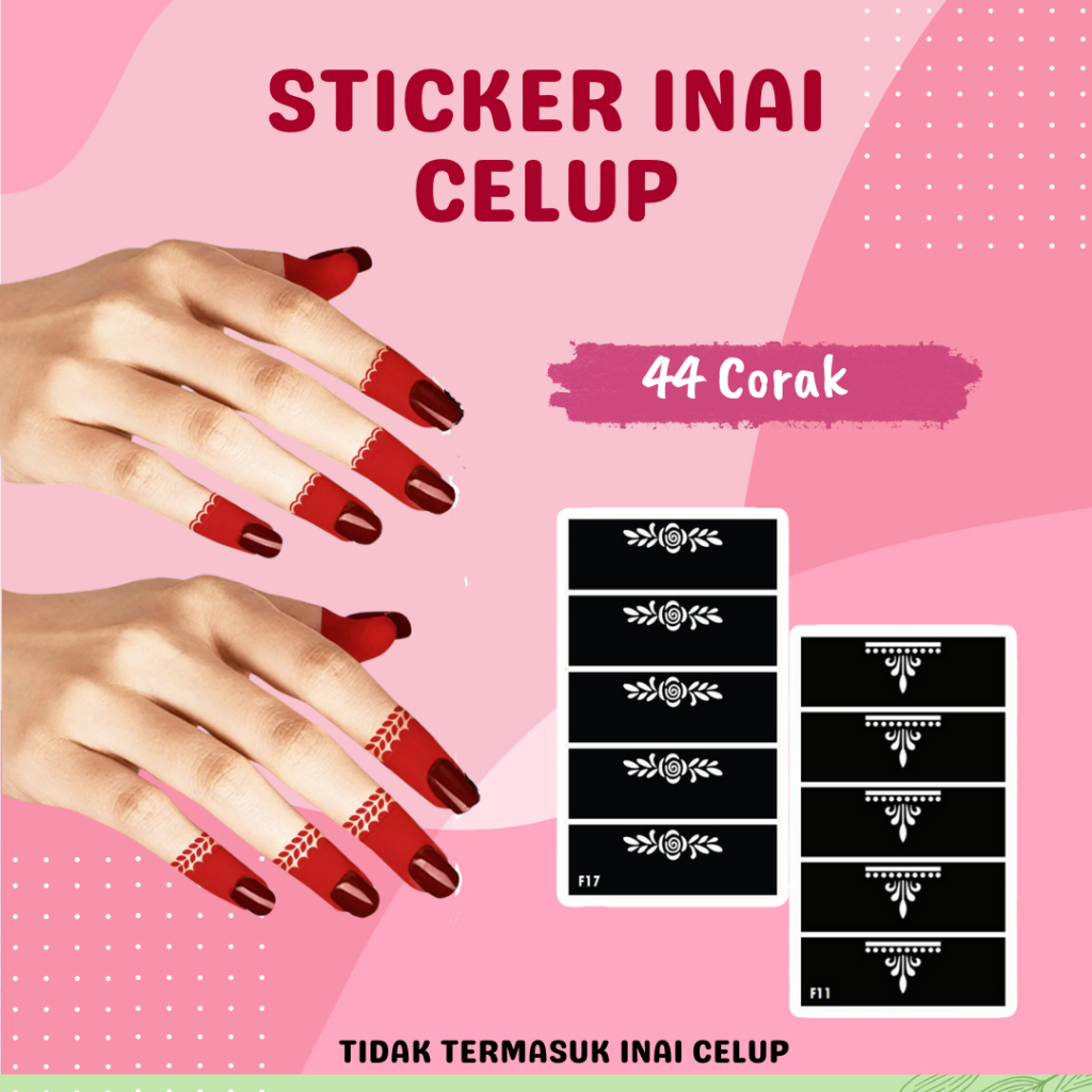 Stiker Inai Celup 5 Jari Corak Cantik Mudah Di Pakai Design Terkini ...