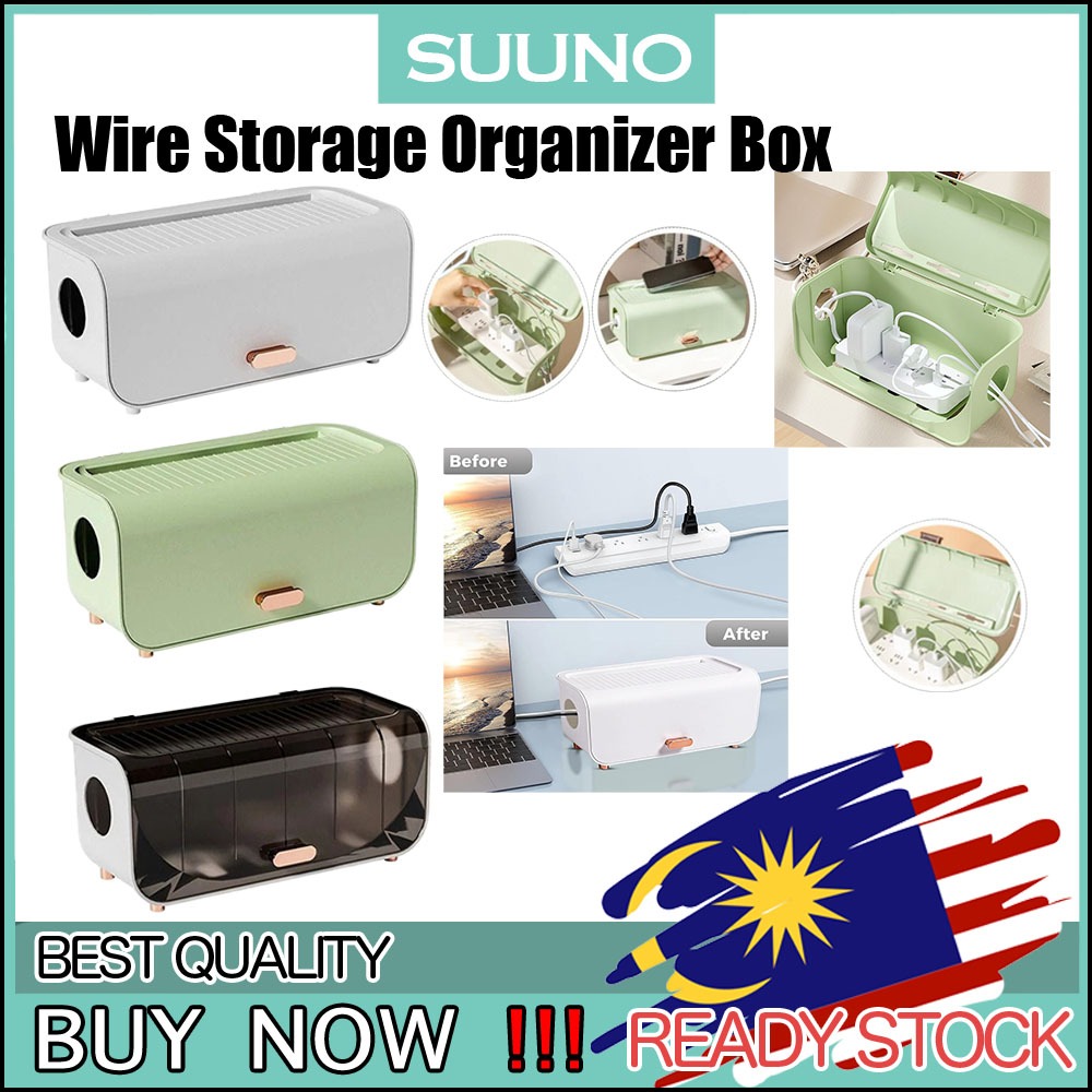 Wire Storage Box Power Plug Board Wire Cable Organizer Box Cord TV Home ...