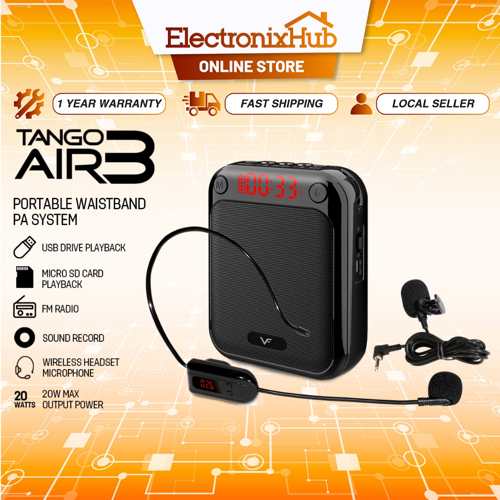 Vinnfier VF Tango Air 3 Portable Wireless Microphone PA System Sound ...