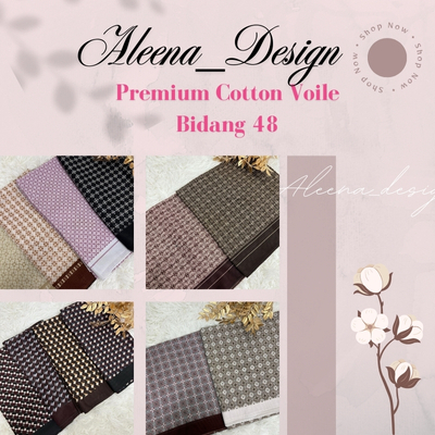 ALEENA_DESIGN Tudung Bawal Bidang 45 Cotton Voile Hijab Bercorak Bawal ...