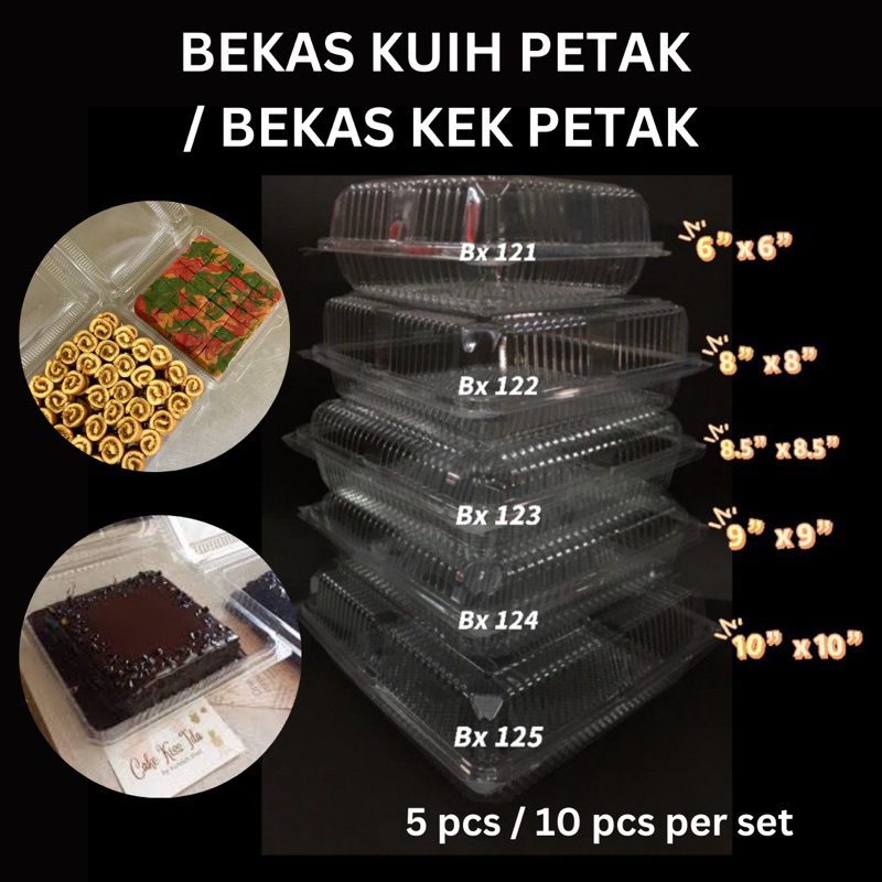 【READY STOCK】Plastic box 121/122/123/124/125 disposable cake box ...