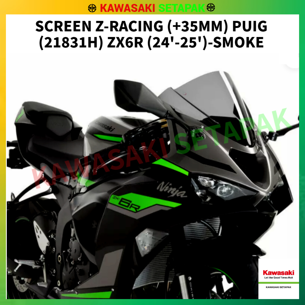 SCREEN Z-RACING (+35MM) PUIG 21831H ZX6R (2024'-2025')-SMOKE | Shopee ...