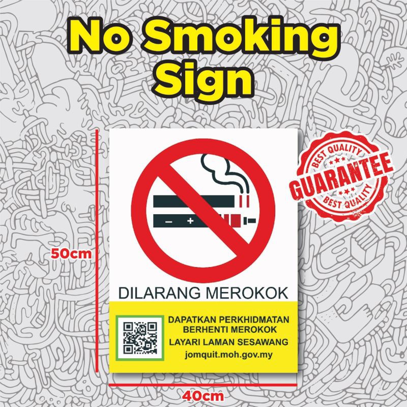 2025 KKM Standard No Smoking Sign | Tanda Amaran No Smoking No Vaping ...