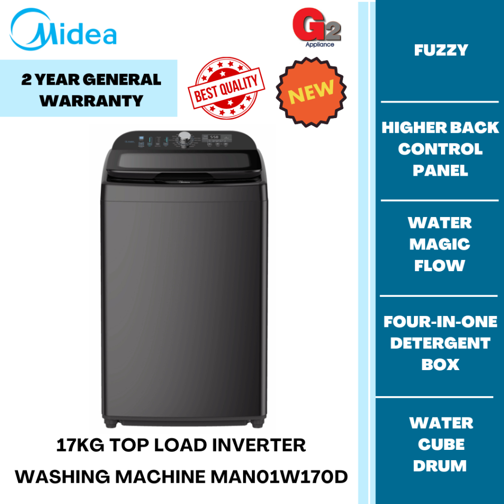 MIDEA FULLY AUTO WASHING MACHINE INVERTER 17KG MA-N01W170D - MIDEA 2 ...