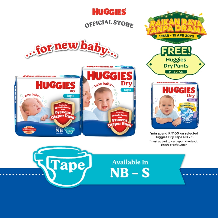 Huggies Dry Tape Diapers for Newborn Baby NB80 / S80 (1 Pack) - Fastest ...