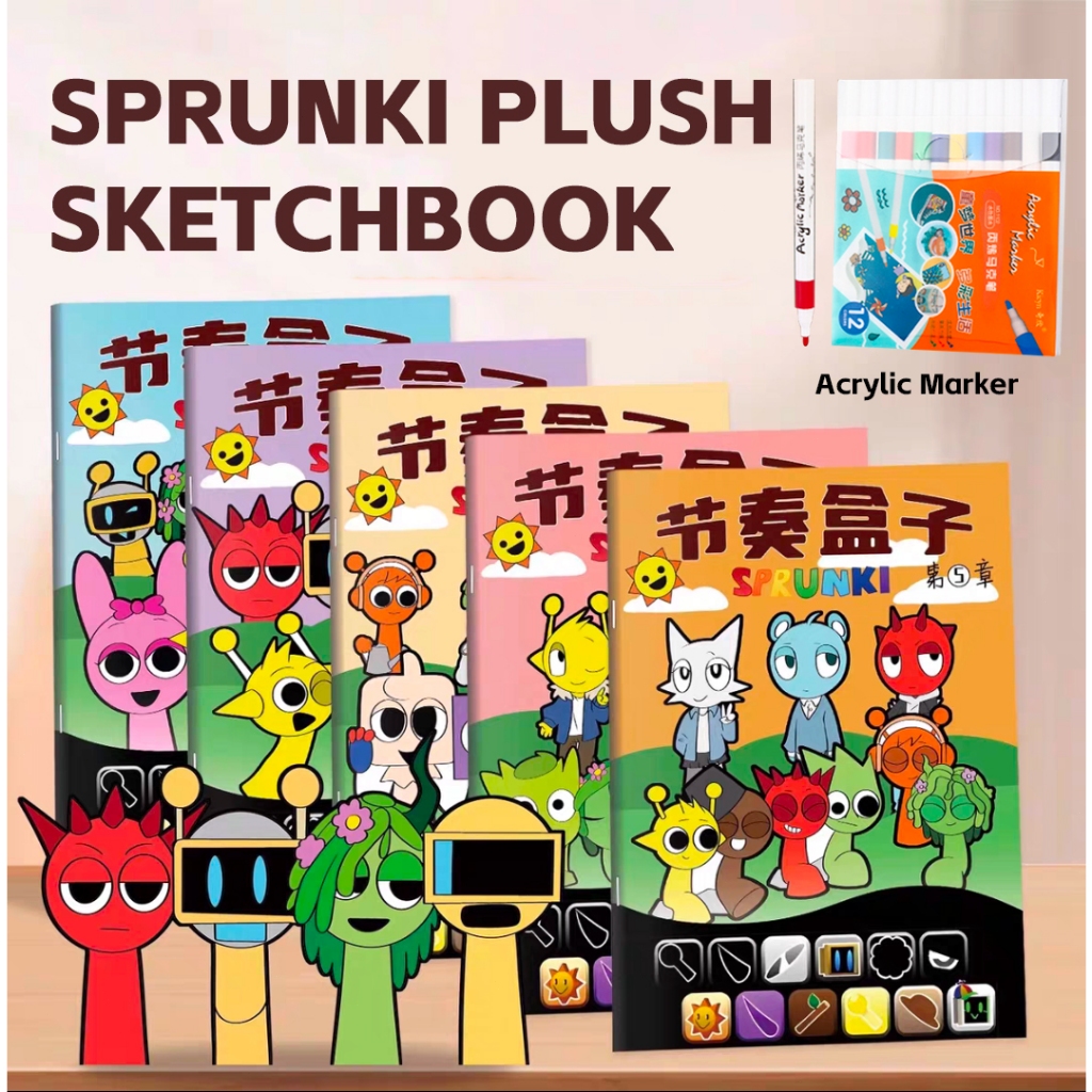 Incredibox Sprunki Kids Creative Art Kit Paintings&markers Educational ...