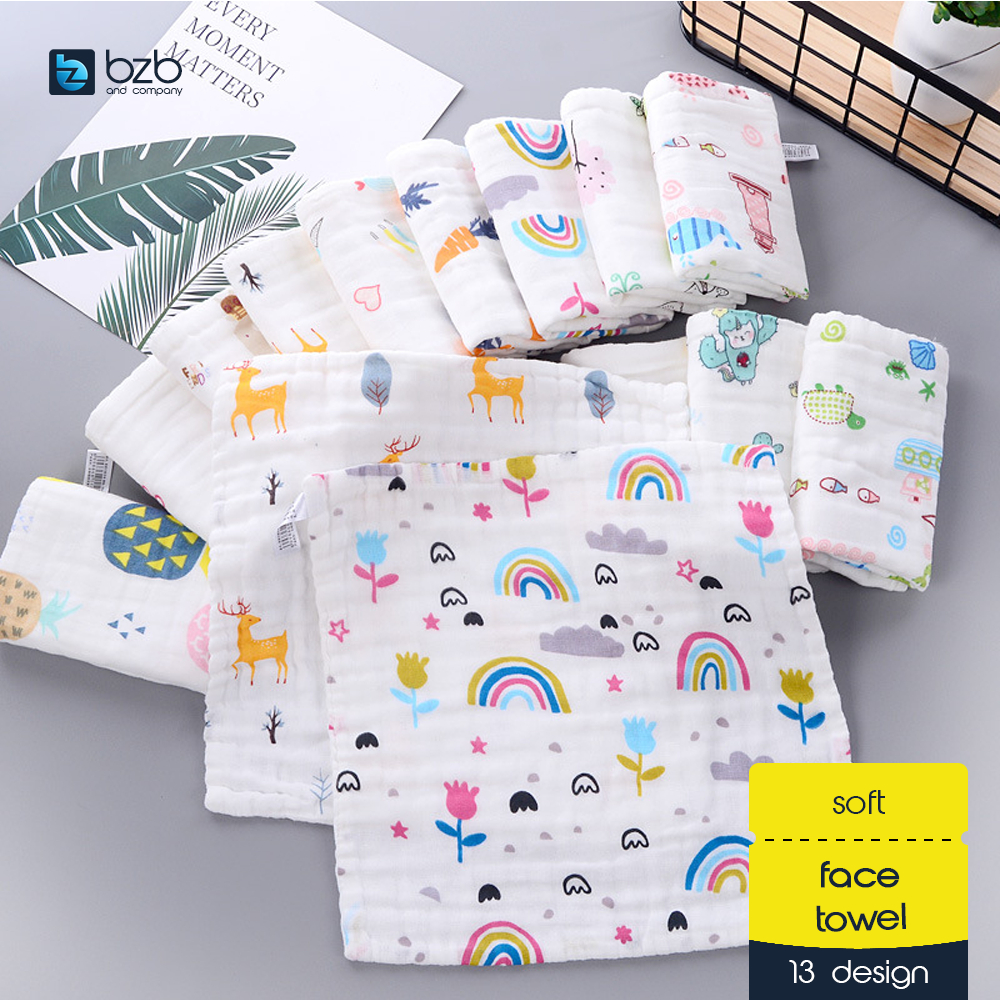 Cute Cartoon Soft Cotton Baby Face Towel Newborn Handkerchief ...