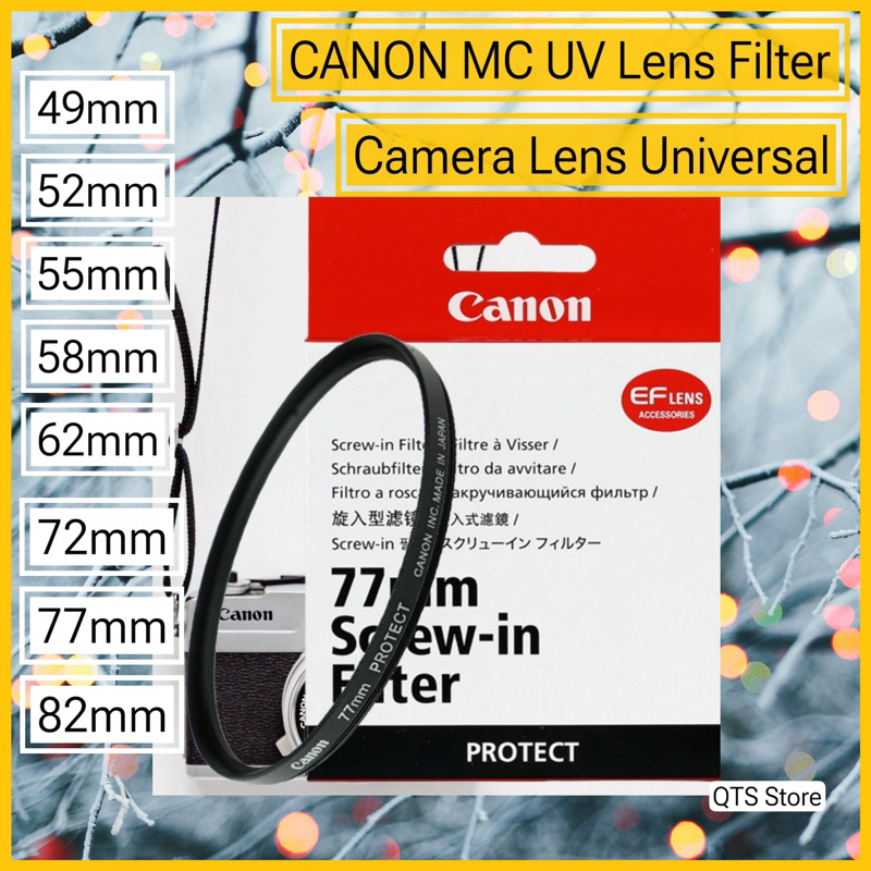 Canon Uv 49mm 52mm 55mm 58mm 62mm 67mm 72mm 77mm 82mm MC UV Protector ...