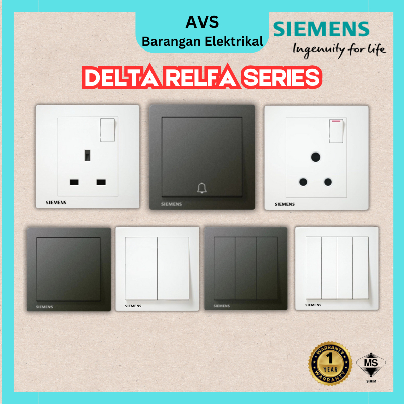 SIEMENS DELTA RELFA SWITCH SOCKET PLUG SOCKET LIGHT SWITCH WALL SWITCH ...