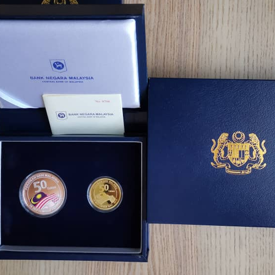 Malaysia Coin - 2013 50th Celebration Malaysia Day 1 & 10 Ringgit Proof Coins (Set of 2 ...