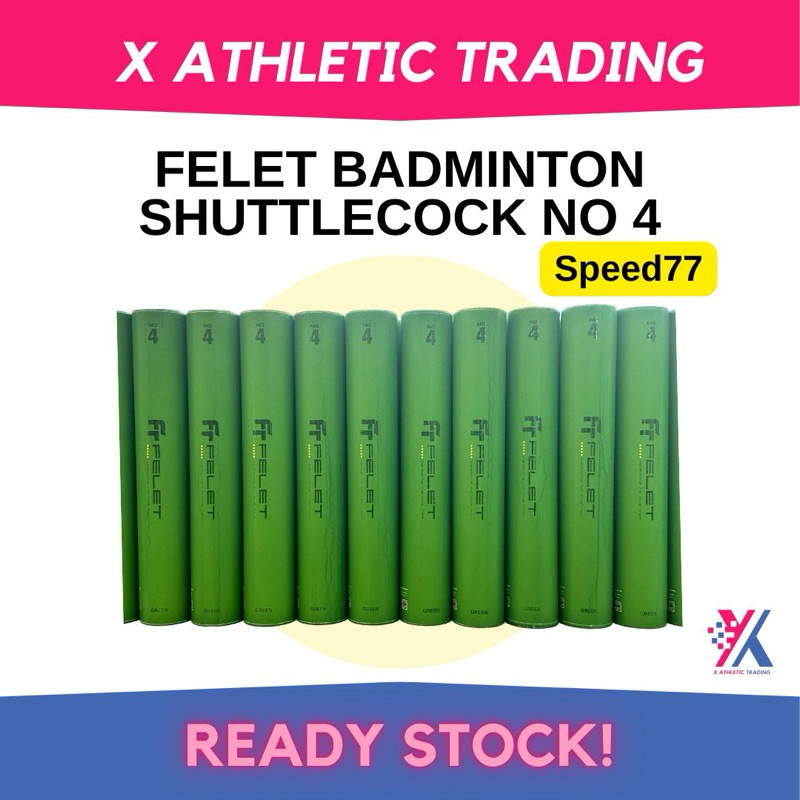 FELET NO 4 no4 77speed shuttlecock goose feather felet no.4 green like ...