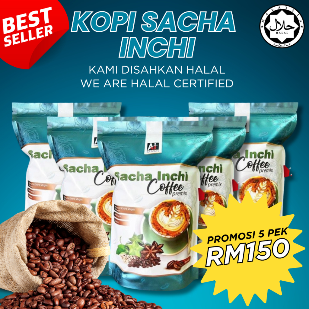 5 PEK Kopi Sancha Inchi Premium Omega AI Global Original Sacha Coffee ...