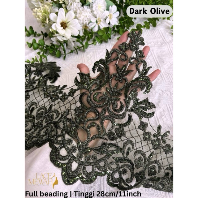 🌿 BORDERLACE FULL BEADING READYSTOCK 🌿 LACE FULL BEADS MEWAH PREMIUM ...