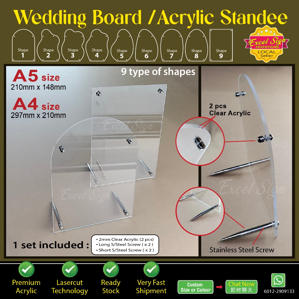 Wedding Board Table Stand, 9 shape Frame Mas Kahwin/Standee, Picture ...
