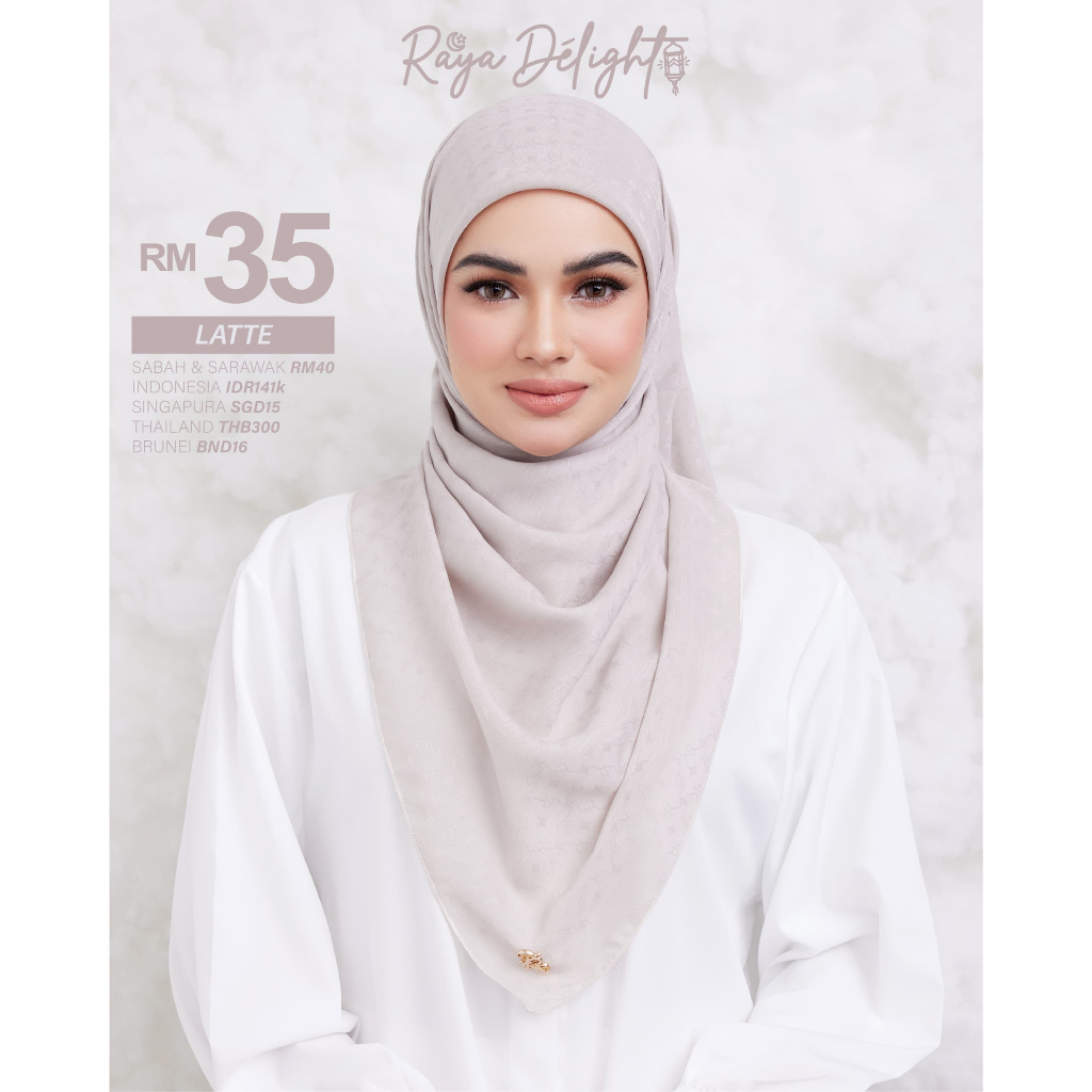 Premium Bawal Cotton Monogram LEEYANARAHMAN RAYA Delight Series Tudung ...