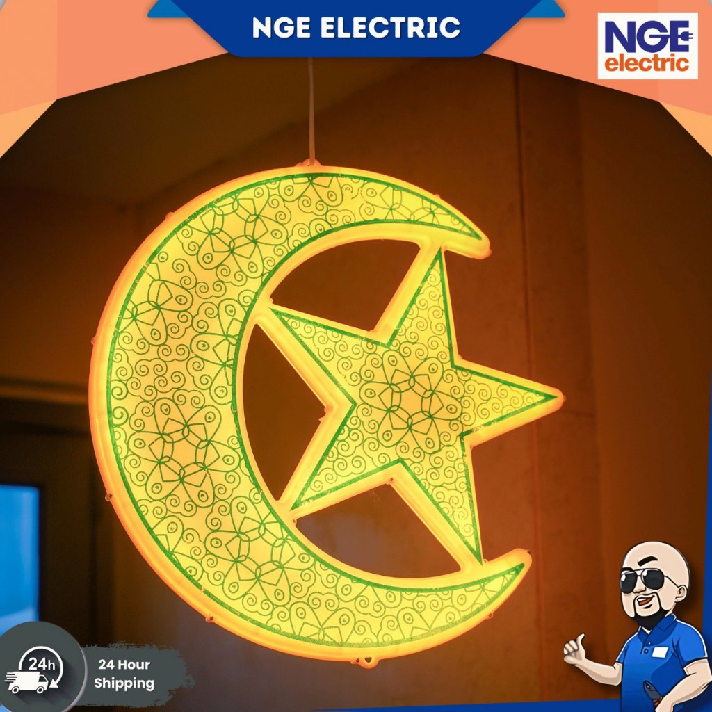 Saiz Besar Bulan Bintang LED Light Lampu Raya Ketupat Bintang Design ...