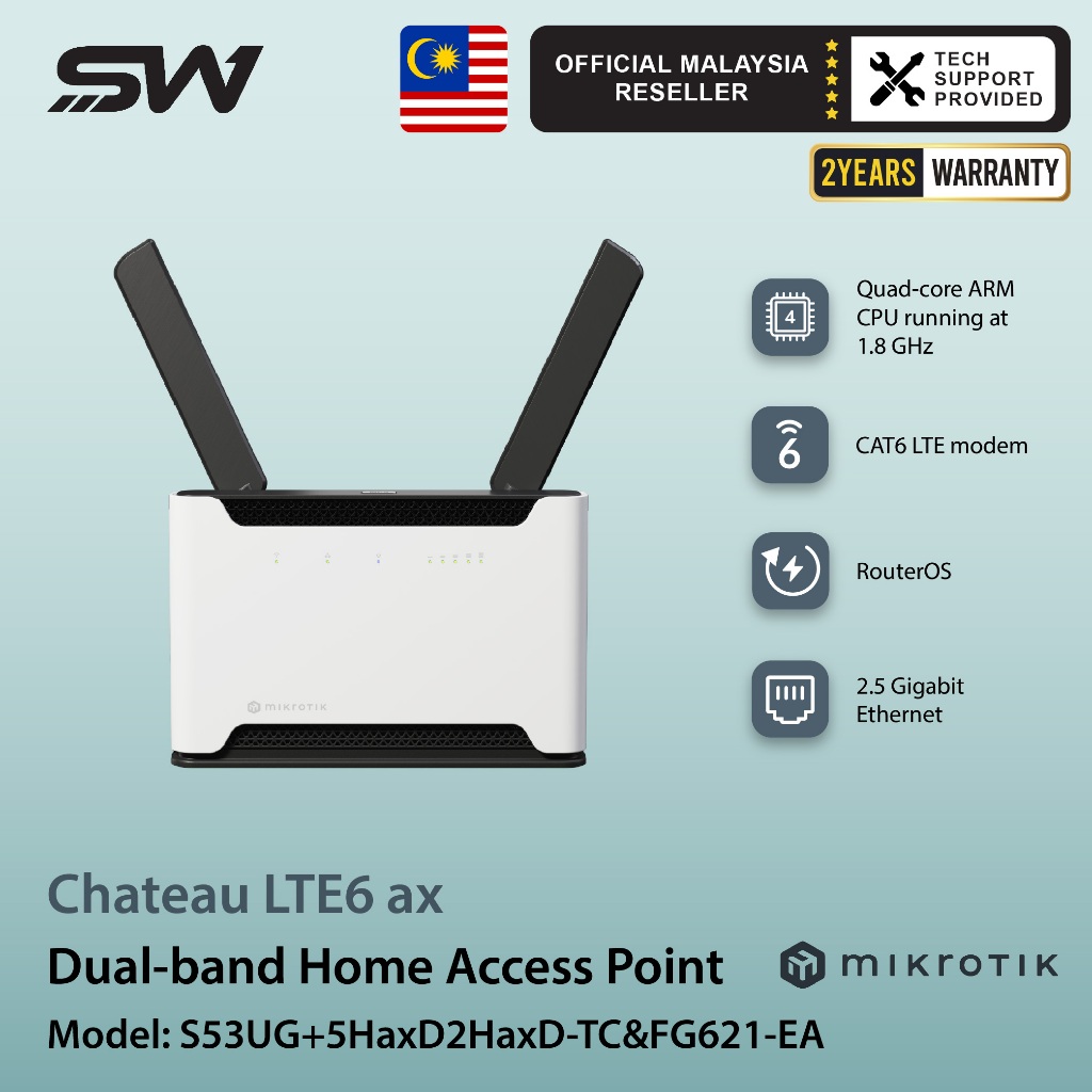 MikroTik Chateau LTE6 AX 4G Router WiFi 6 Gigabit Ethernet | Shopee Malaysia