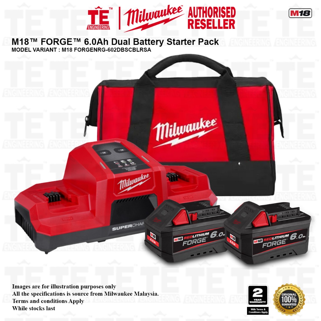 MILWAUKEE M18™ FORGE™ 6.0Ah Dual Battery Starter Pack (MODEL VARIANT ...