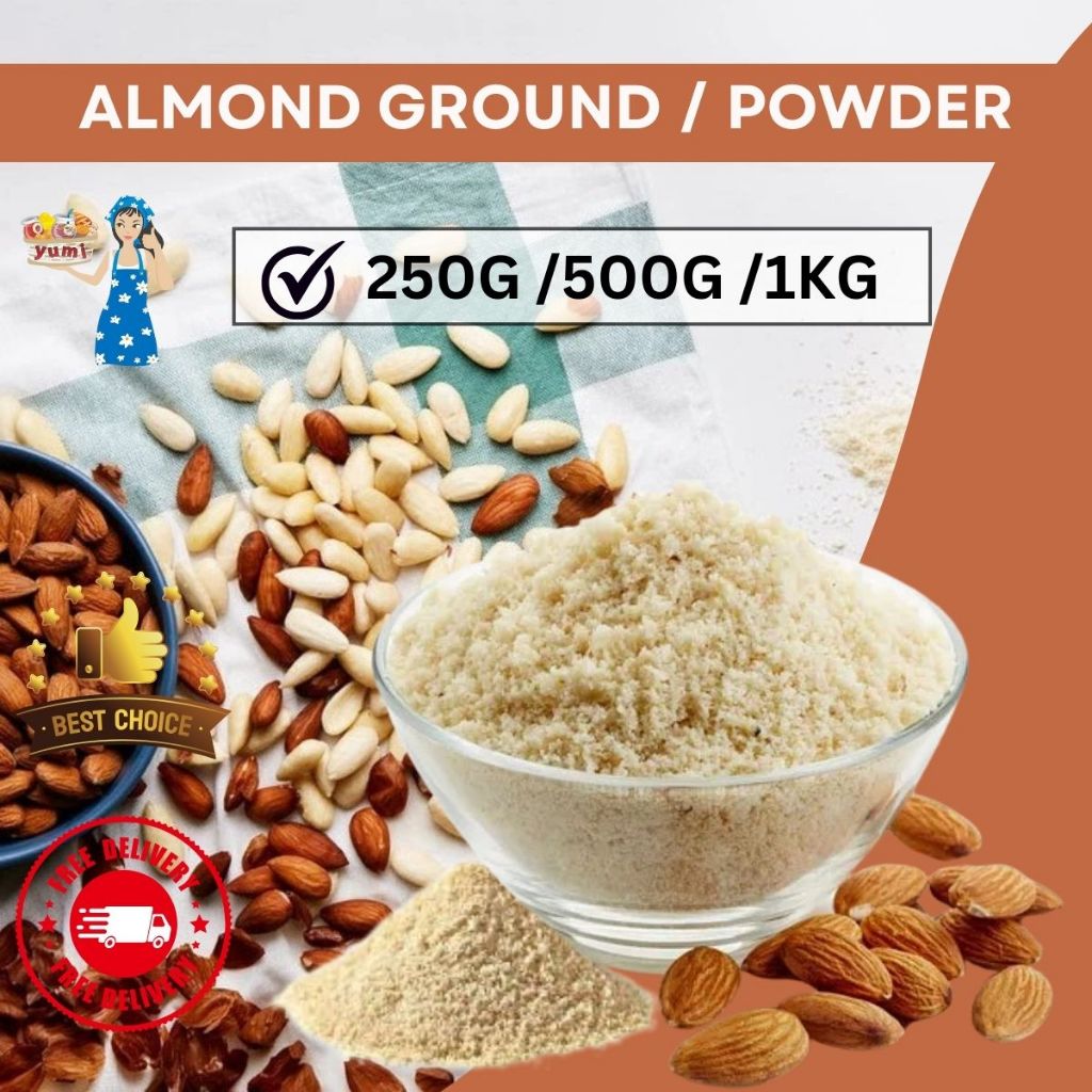 [READY STOCK] ALMOND GROUND / ALMOND POWDER (250G / 500G / 1KG ...