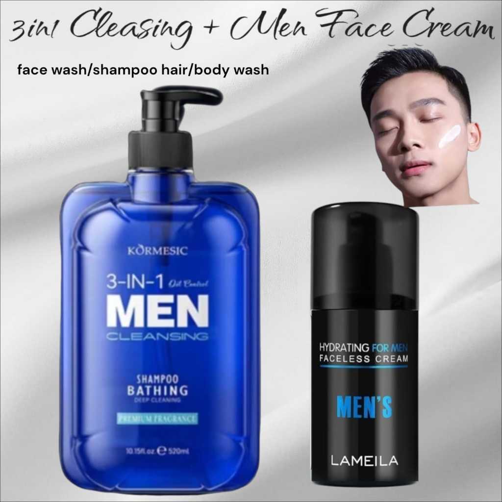 (free face cream) 3 In 1 Body Wash & Shampoo Active Cool & Face Wash ...