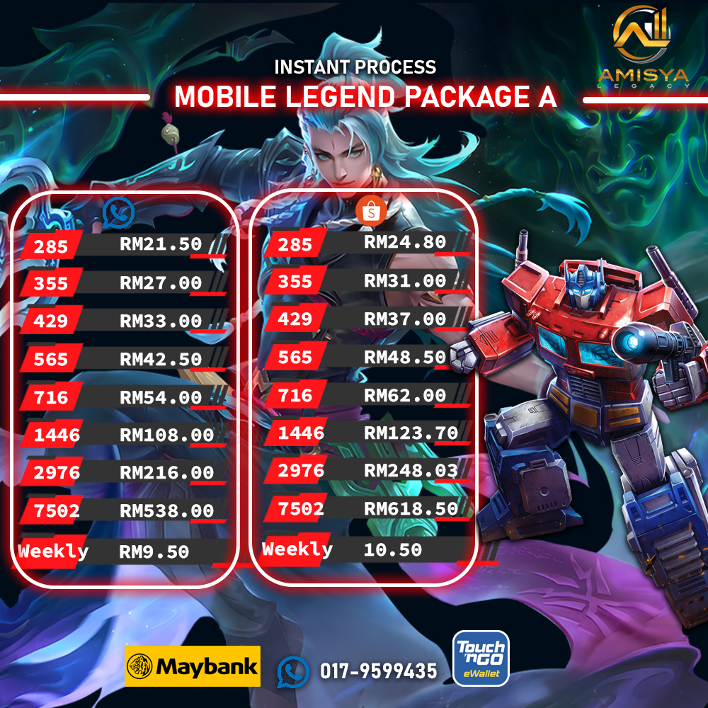 Joki | MLBB Rank Boost | PACK A | DM | Murah | PC Game | Shopee Malaysia