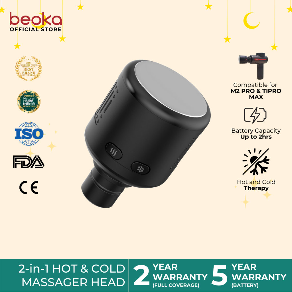 Beoka Thermal 2-in-1 Massage Head Hot & Cold (Applicable for TiPro Max and M2 Pro Massage Gun ...
