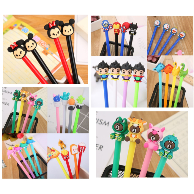 1pc Cute Color Pen Cartoon Pattern Black Ink Gel Pen | Shopee Malaysia