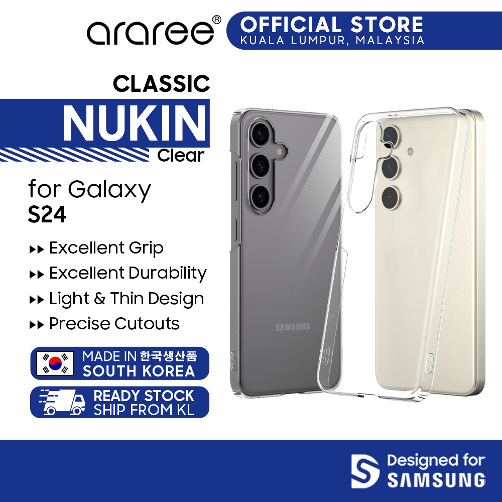 [READY STOCK] Araree Samsung Galaxy S24 CLEAR Nukin Series Simple Slim Transparent Protective ...