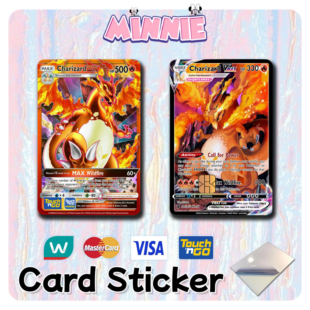 [ Pokemon Charizard TCG Card ] Touch n Go Card Sticker TNG Card/Watsons ...