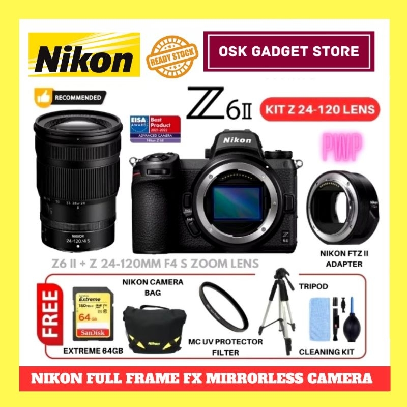 Nikon Z6 Mark II Z6II Z6 II FX-Format Full Frame Mirrorless Camera | Bundle Package | Shopee ...