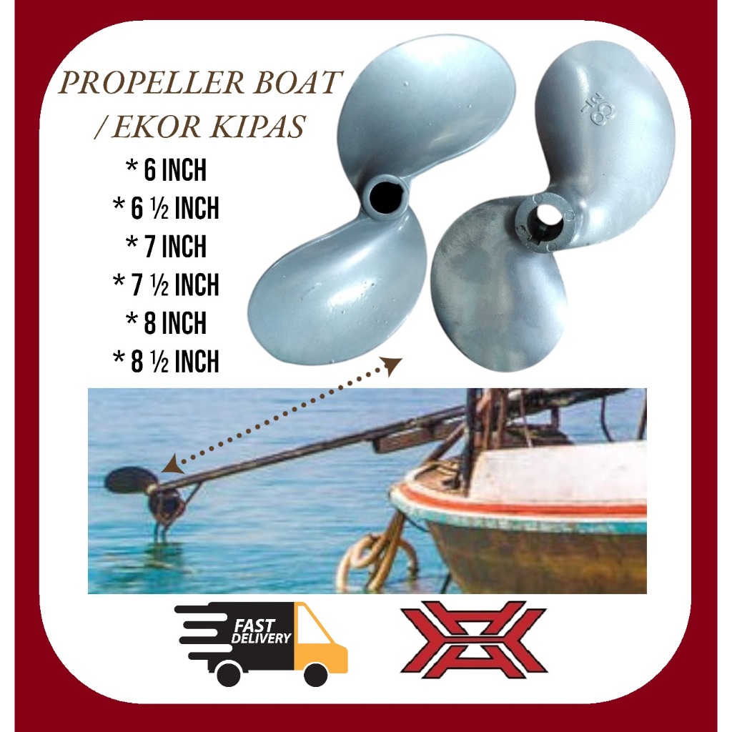 PROPELLER FOR LONGTAIL 6 1/2" & 7" & 7 1/2" & 8" & 8 1/2" (2 BLADE ...