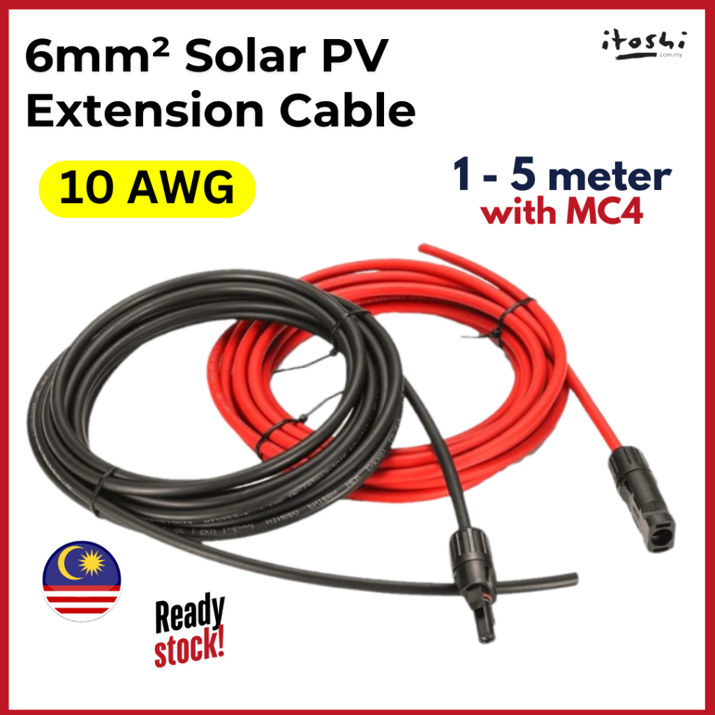 ITOSHI 6mm Solar Cable 10 AWG PV Panel Wire Solar Cable Extension 1 5 ...