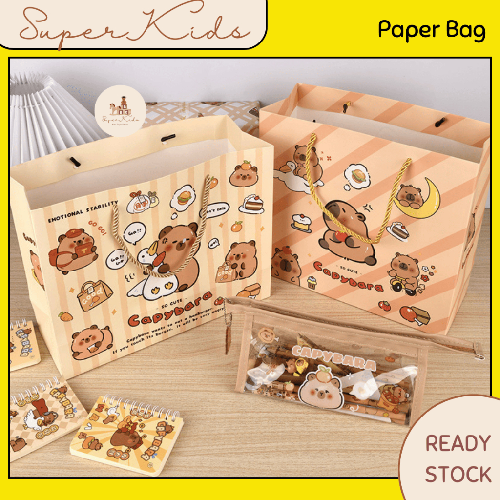 PAPER BAG Cute Capybara Cartoon Children Kids Gift Present Kanak Hadiah ...