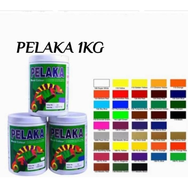 JOO HUAT PELAKA MURAL COLOUR 1KG Cat Mural Colour Mural / Fluorescent ...