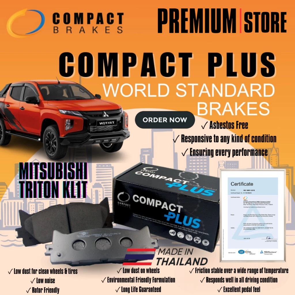 MITSUBISHI TRITON KL1T - COMPACT PLUS HIGH TEMP BRAKE PAD 100% GENUINE ...
