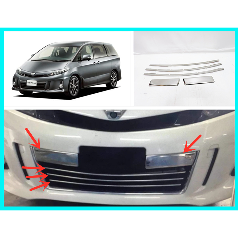 Toyota Estima ACR50 2013-2015 Front Bumper Grille Chrome Garnish Trim ...