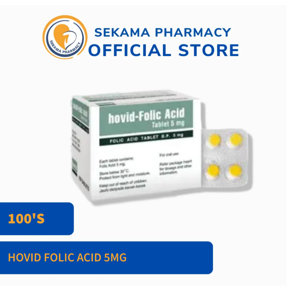 HOVID FOLIC ACID 5MG TABLET 100'S/BOX [EXP: 03/2027] | Shopee Malaysia