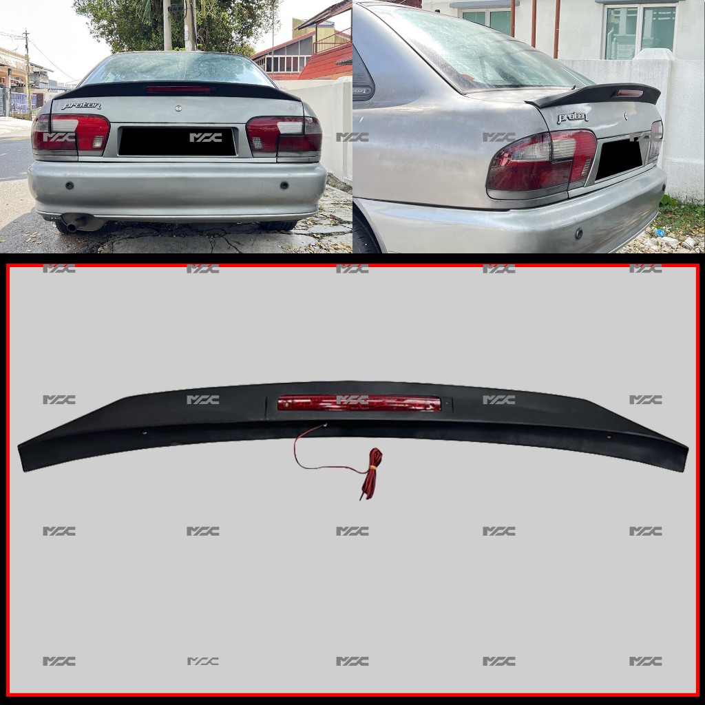 Wira Aeroback Max V2 Look Spoiler Material Fiber With LED Brack Light ...