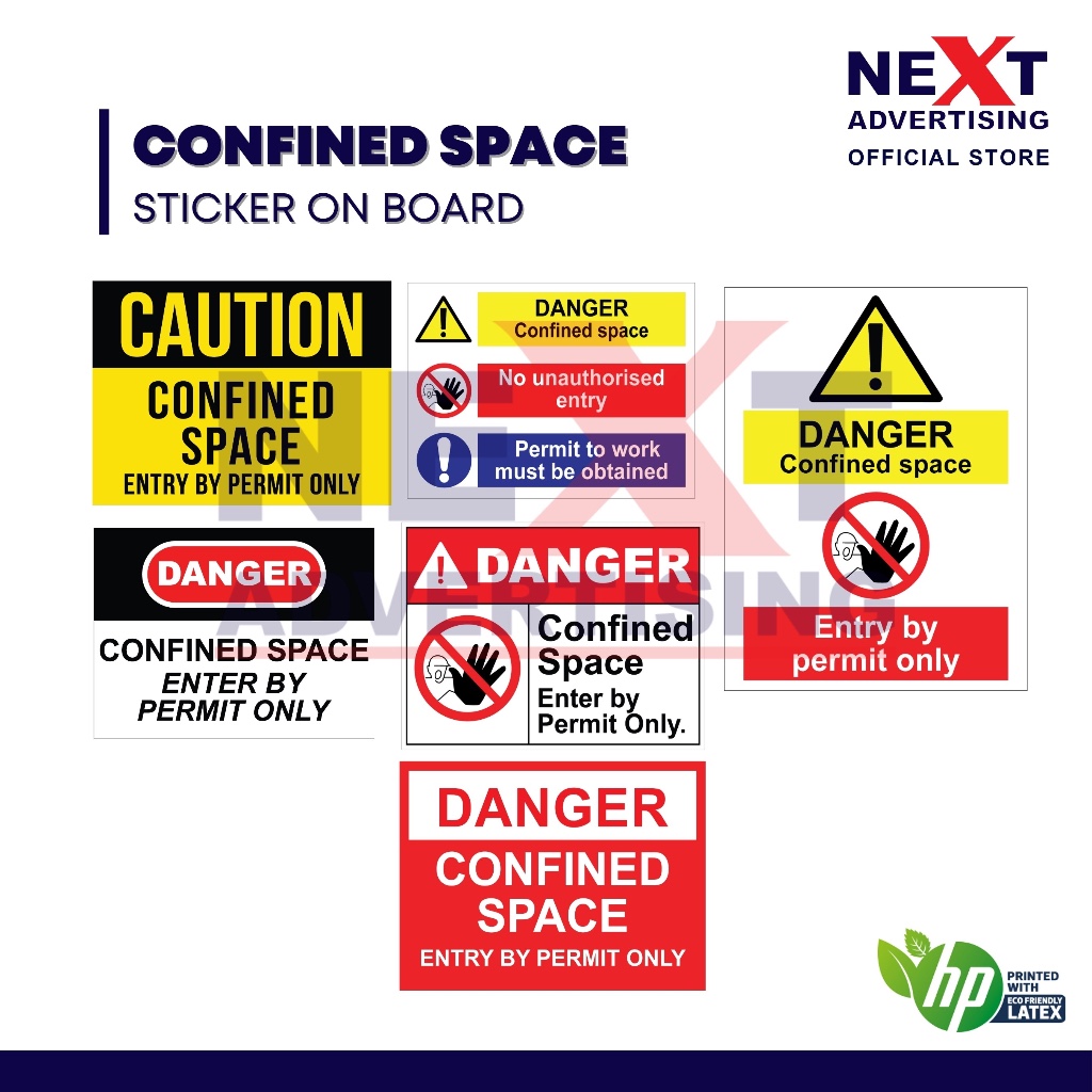 Danger Confined Space Enter By Permit Only | Safety Signage | Sticker ...