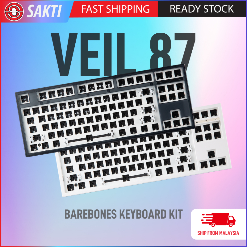 TECWARE VEIL 87 BAREBONES KEYBOARD KITS - WITHOUT SWITCH/KEYCAPS ...